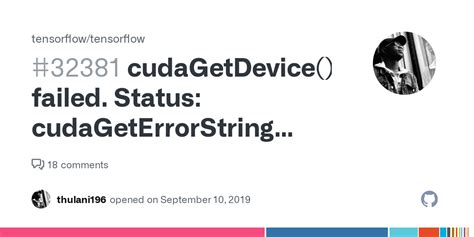 Cudagetdevice Failed Status Cudageterrorstring Symbol Not Found Issue Tensorflow