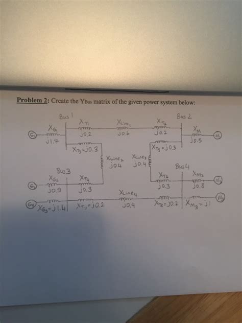 Solved Create The Y Bus Matrix Of The Given Power System Chegg