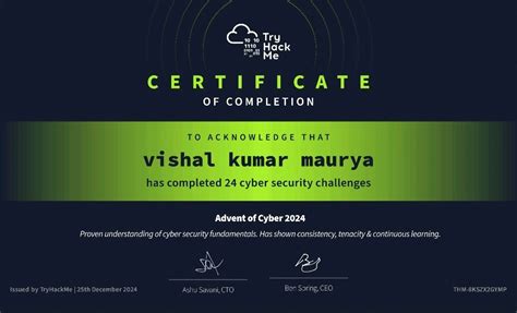 Cybersecurity Adventofcyber Tryhackme Continouslearning