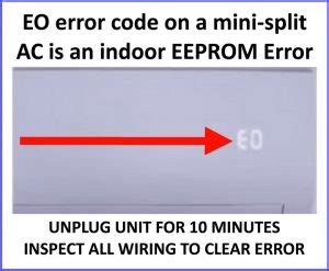 Mini Split AC Error Code EO EEPROM Issue