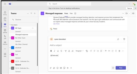在 Teams 中設定 Microsoft Defender 專家應用程式 Microsoft Defender Xdr Microsoft Learn
