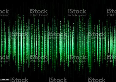 Technology Binary Background Binary On Green Background Stock
