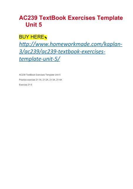 Ac239 Textbook Exercises Template Unit 5