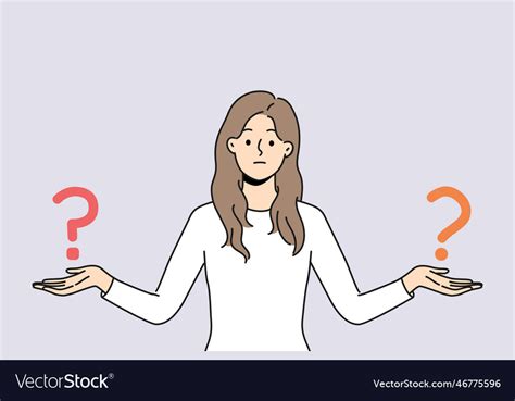 Confused Woman Compare Different Options Vector Image