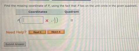 solved find the missing coordinate of p using the fact that