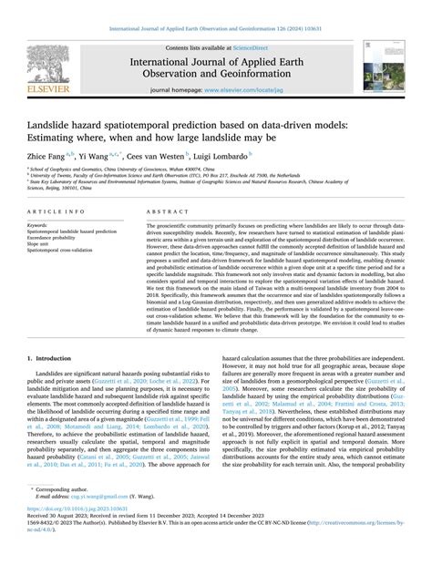 PDF Landslide Hazard Spatiotemporal Prediction Based On Data Driven