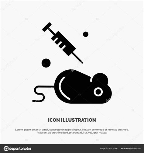 Experiment Laboratory Mouse Science Solid Glyph Icon Vector Stock