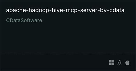 Apache Hadoop Hive Mcp Server By Cdata Glama