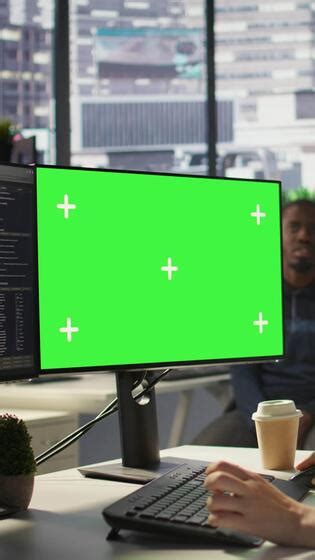 Vertical Computer Scientist Working Doing Software Debugging Using Mockup Pc Troubleshooting