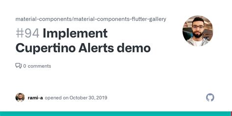 Implement Cupertino Alerts Demo · Issue 94 · Material Components