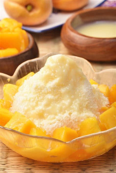 Mango Shaved Ice Stock Image Image Of Fruity Scoops 75750161