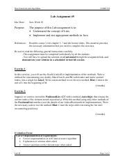 Lab5 Pdf Data Structures And Algorithms COMP 254 Lab Assignment 5