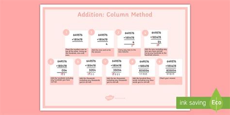 Addition Of Digit Numbers Display Poster Teacher Made