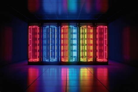 Premium Ai Image Neon Computing Servers Powering The Future Of