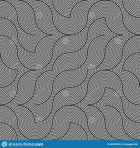 Vector Abstract Seamless Pattern Modern Geometric Background Repeated Monochrome Pattern With