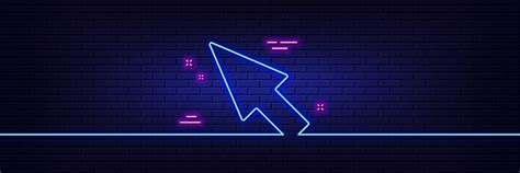 Mouse Cursor Line Icon Pointer Sign Neon Light Glow Effect Vector Stock Illustration Download