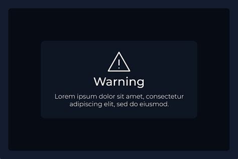 Warning Message Ui Element Template Stok Vektör Sanatı And App‘nin Daha
