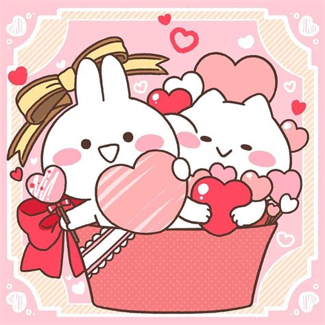 전부！귀요미official On Instagram 💝해피 발렌타인데이~💖 전부귀요미 토끼 전부깜찍이 고양이
