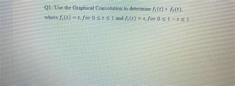Solved Q1 Use The Graphical Convolution To Determine Fit