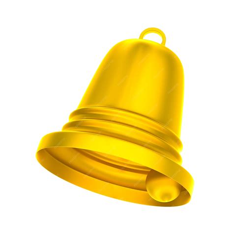 화이트 골든 벨입니다 격리 된 3d 그림 프리미엄 사진