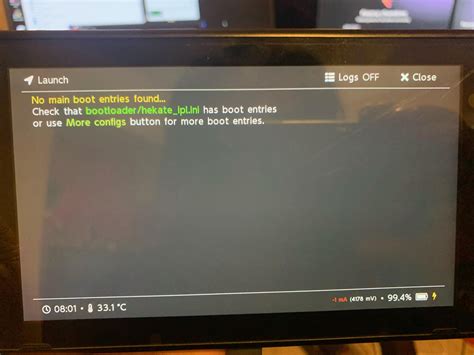 no main boot entries found when i try to launch r homebrew