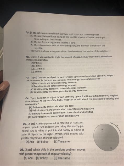 Solved Q1 12 Pts] Why Does A Satellite In A Circular Orbit