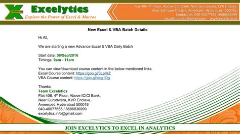 Excelytics Excel Macros And Vba Hyderabad
