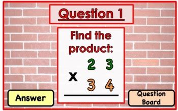 Multiply 2 Digit By 2 Digit Numbers Using Area Models PPT Mini Game EDITABLE