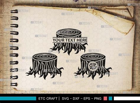 Wood Log Monogram Wood Log Silhouette Wood Log Svg Wood Svg Tree
