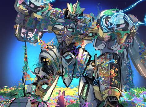 Divine Arsenal Aa Zeus Sky Thunder And Melffy Rabby Gundam And 2 More Drawn By Pipu012