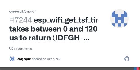 Esp Wifi Get Tsf Time Takes Between And Us To Return IDFGH Issue