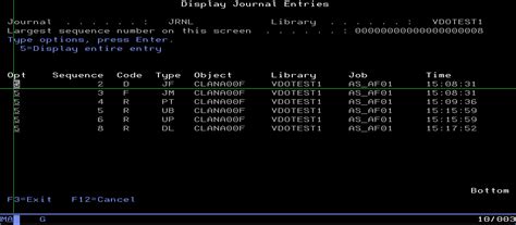 ibmi as400 fans only journaling database physical files tables