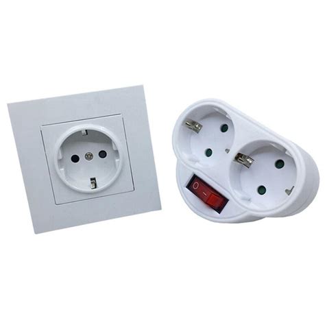 튼튼한 Eu 표준 다중 플러그 더블 소켓 변환 소켓 콘센트 스위치 플러그 전원 어댑터 소켓 250v 16a 전기 장비 및 소모품