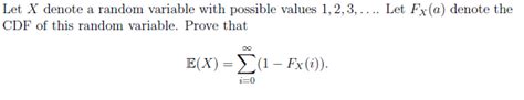 solved let x denote a random variable with possible values