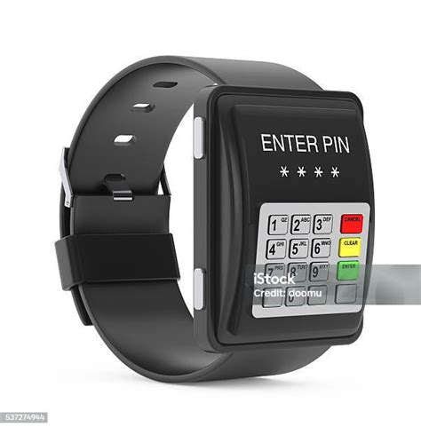 보안 컨셉입니다 스마트 워치 애즈 Atm 숫자키패드 3d 렌더링 교환에 대한 스톡 사진 및 기타 이미지 교환 구매 금융 Istock