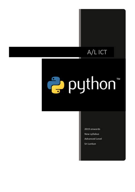 Solution Gce Advanced Level Ict Python English Medium Studypool Solution Gce Advanced Level Ict Python English Medium Studypool