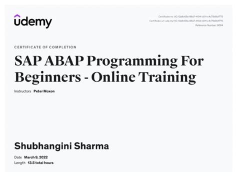 Abap Udemy Certificate Pdf