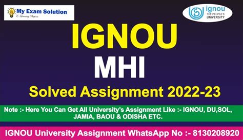 Ignou Mhi Solved Assignment 2022 23 My Exam Solution