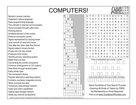 Computers Trivia Quiz Clue Search Puzzles