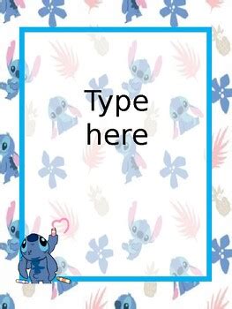 Editable Disney Stitch Binder Covers By So Cute Classroom Tpt