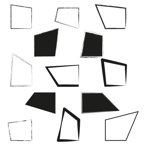 Premium Vector Abstract Polygon Shapes Irregular Geometric Forms Black And White Vector
