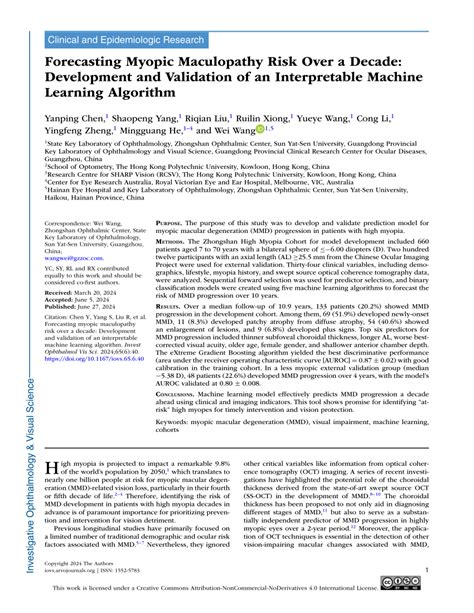 pdf forecasting myopic maculopathy risk over a decade development and validation of an