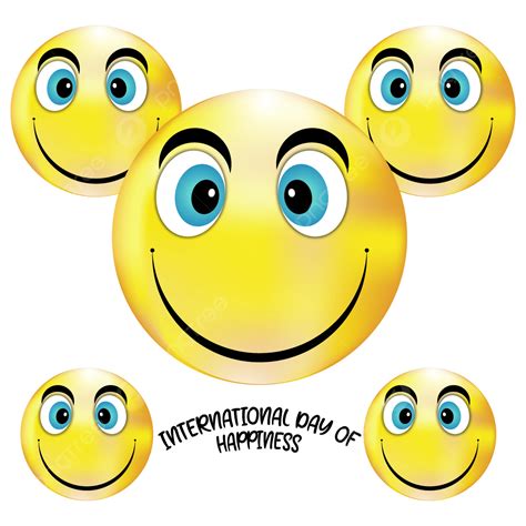 국제 행복의 날 템플릿 디자인 Png 이모티콘 일러스트 행복한 느낌 웃는 얼굴 이모티콘 얼굴 Png 일러스트 및 벡터 에 대한 무료 다운로드 Pngtree
