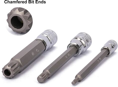 Buy Casoman 10 Piece Spline Tip Bit Socket Set M Type S2 And Cr V Steel Extra Long 4 Length