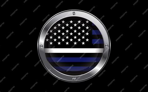 Premium Vector Law Enforcement And Blue Lives Mattter Usa 3d Badge Flag Vector Image