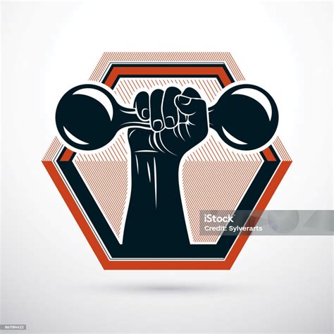아령을 들고 운동 매너 팔의 벡터 그림입니다 피트 니스 운동입니다 Championship에 대한 스톡 벡터 아트 및 기타 이미지 Championship 건강한 생활방식