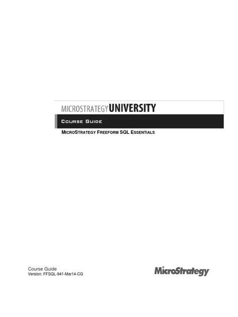 Microstrategy Freeform Sql Essentials Co Pdf Sql Typefaces