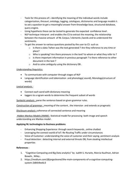 The Role Of Nlp And Ml In Cognitive System By Sunantha Krishnan Pdf