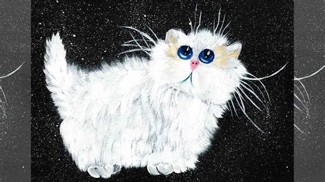 Как легко нарисовать пушистого кота Рисуем кота гуашью Правополушарное рисование Youtube