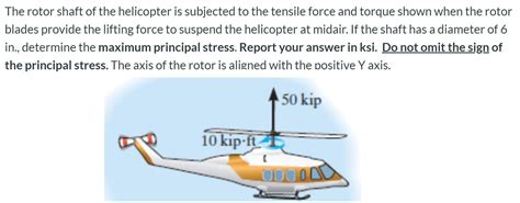 Solved The Rotor Shaft Of The Helicopter Is Subjected To The Chegg Com